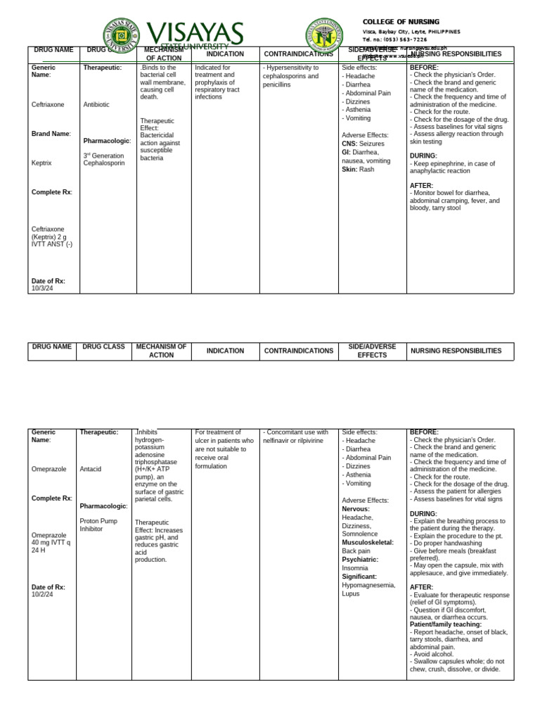 DRUG STUDY TEMPLATE | PDF