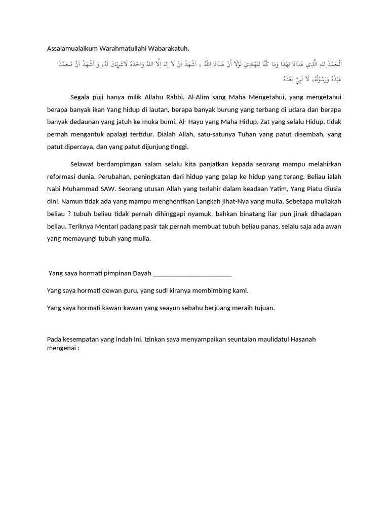 Pidato Kak Maulida | PDF