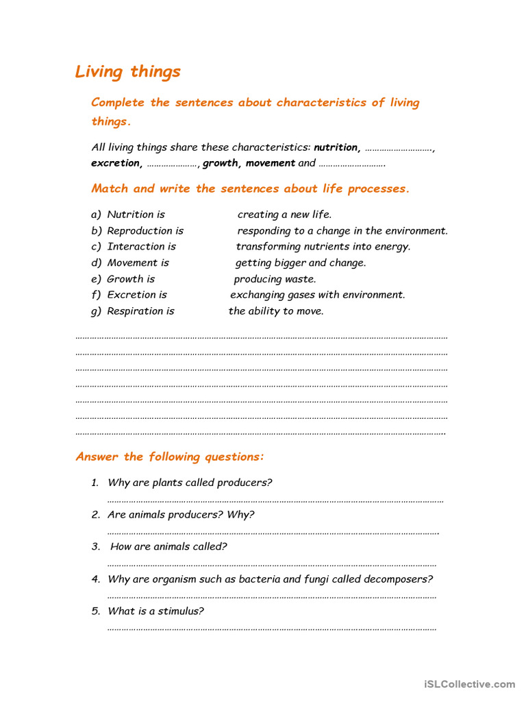 Living things test | PDF