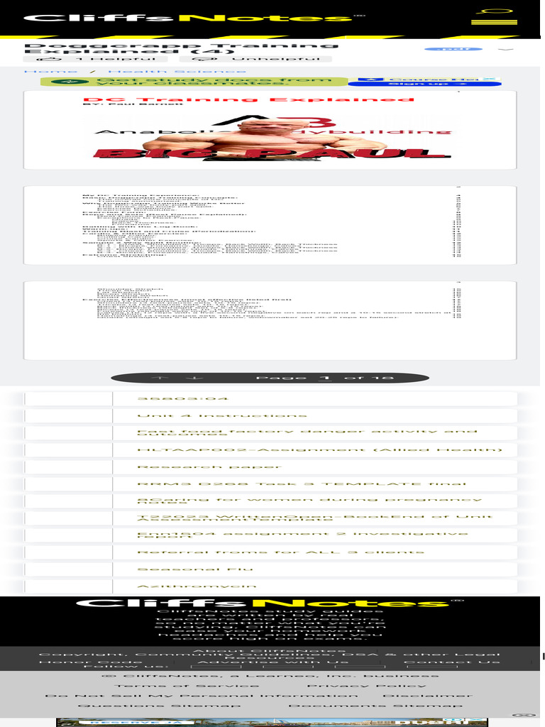 Doggcrapp Training Explained (4) (PDF) - CliffsNotes | PDF | Limbs ...