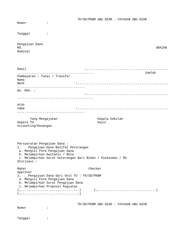 584463708-Form-Pengajuan-Dana-1 | PDF