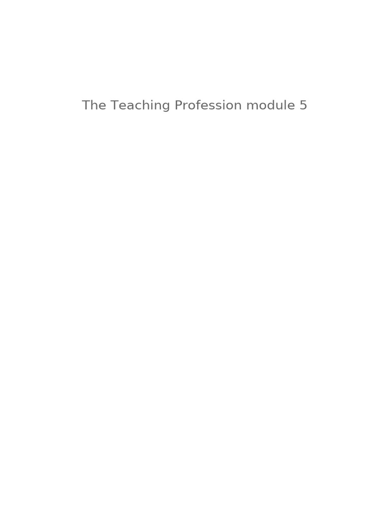 The Teaching Profession Module 5 | PDF