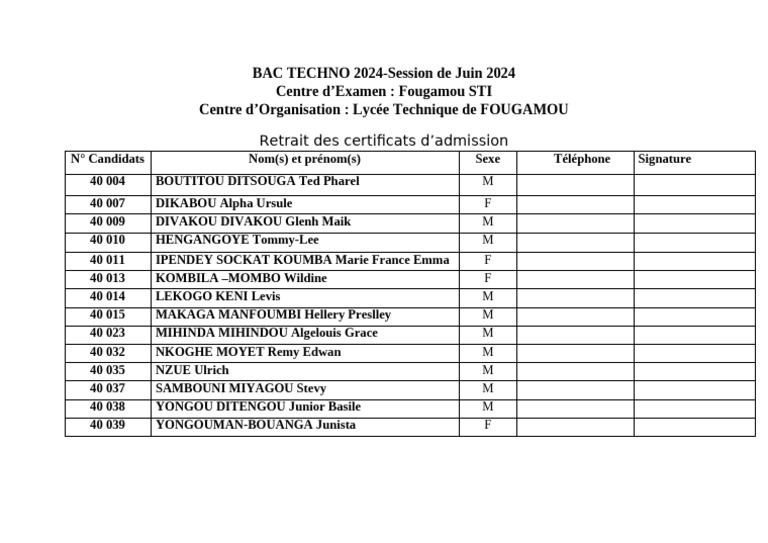 Bac Techno 2024 | PDF