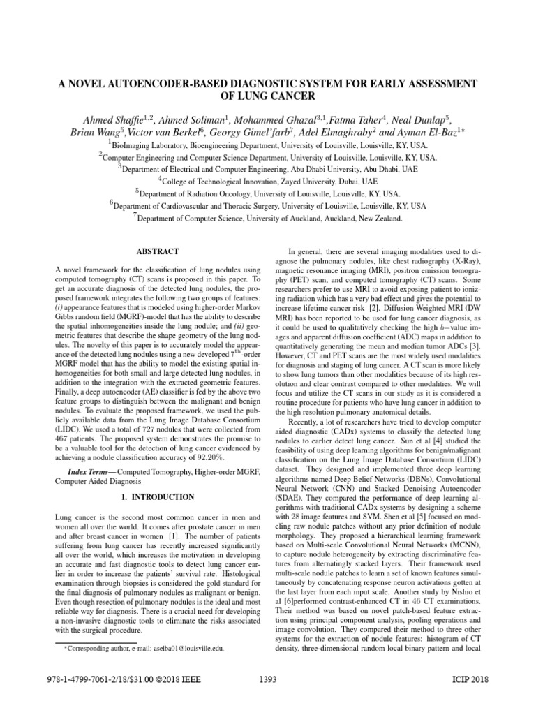 A Novel Autoencoder-Based Diagnostic System For Early Assessment of ...