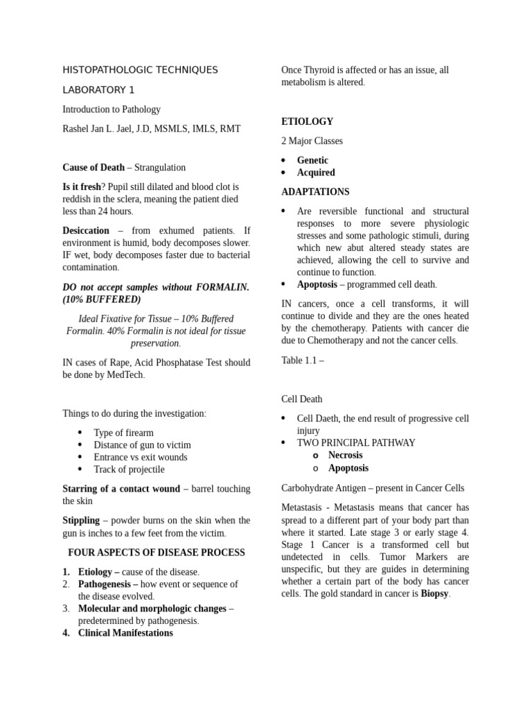 Histopathologic Techniques | PDF
