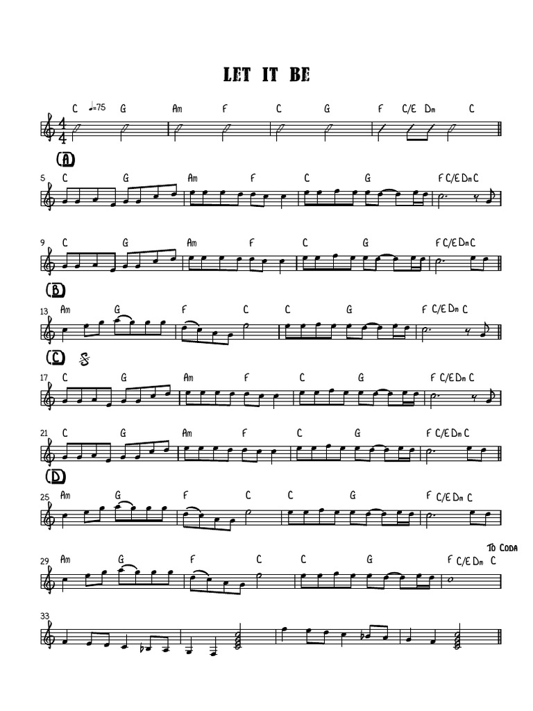 Let It Be Leadsheet | PDF