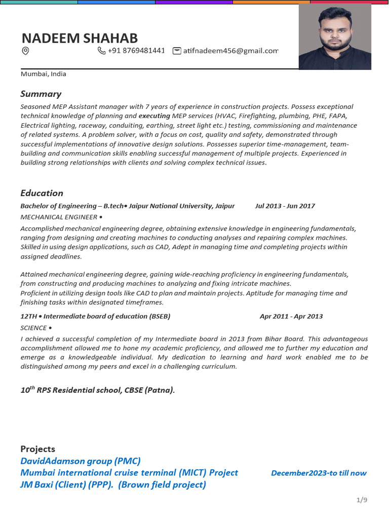 Nadeem Resume 28-07-2024 UG | PDF | Regulatory Compliance | Technology ...