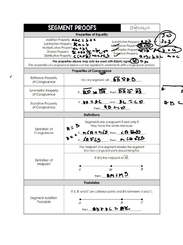 Unit 2 Segment Proof Notes | PDF