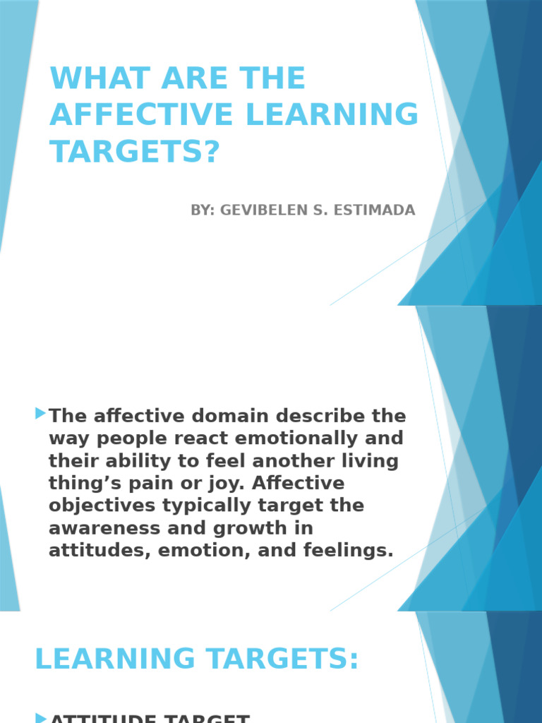 WHAT ARE THE AFFECTIVE LEARNING TARGETS | PDF