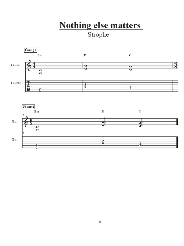 Nothing Else Matters Power Chords - Score | PDF