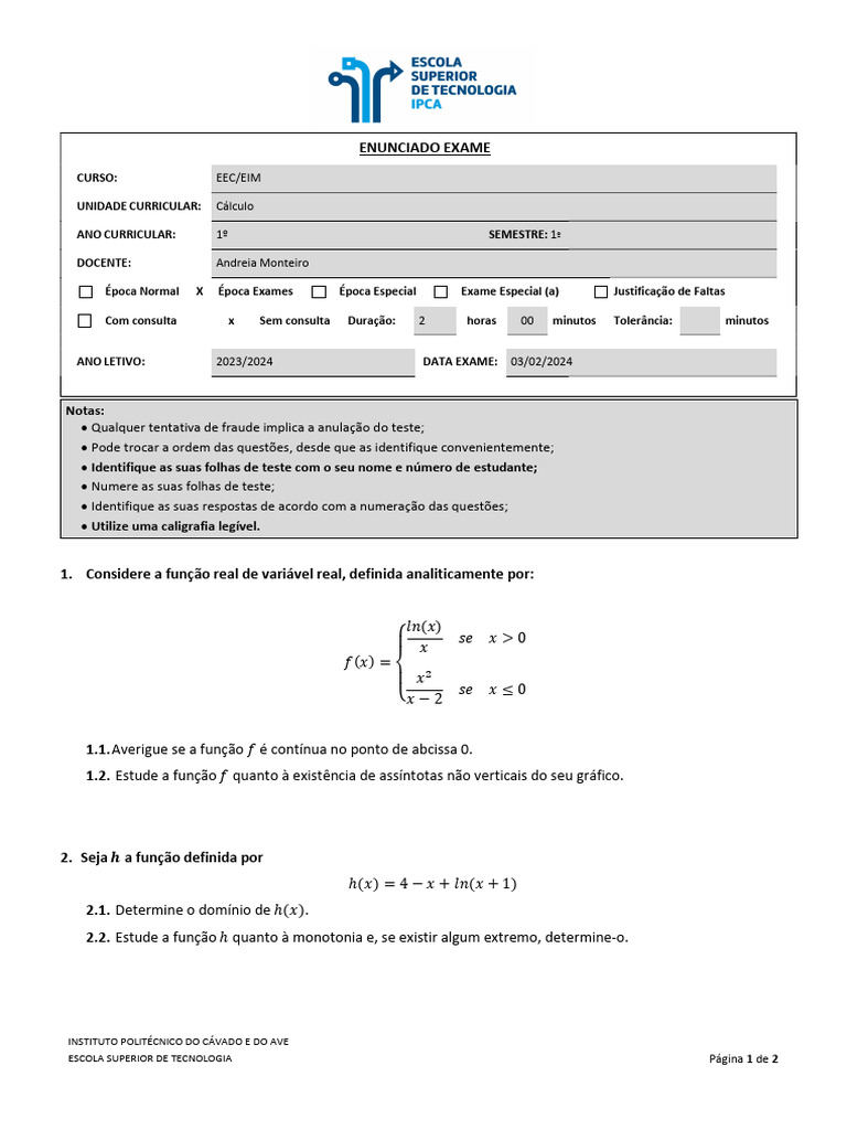 Exame Fev 2024 EIM | PDF