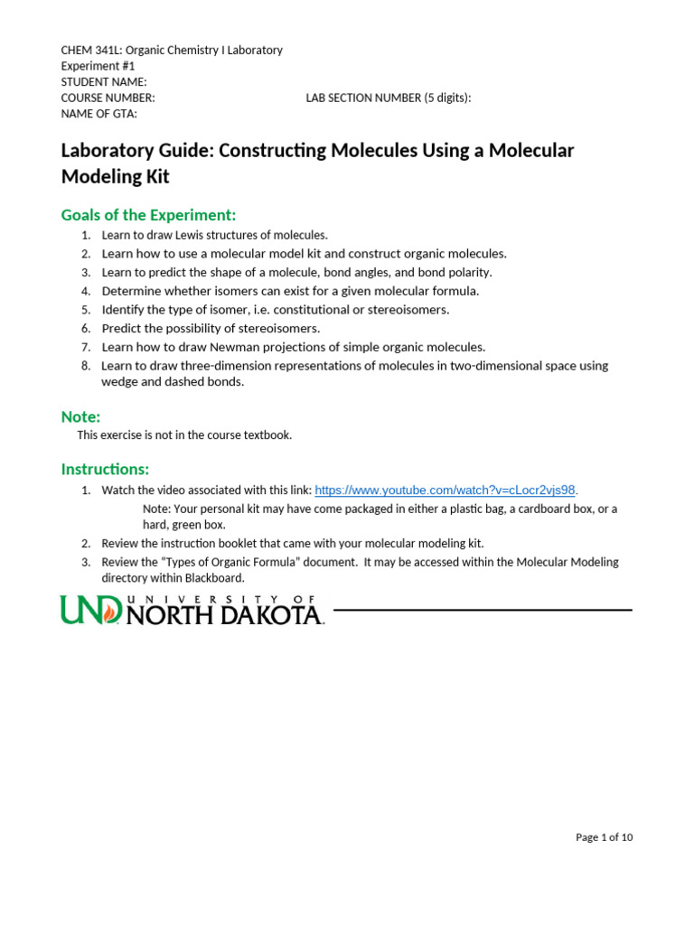 Constructing Molecular Models | PDF