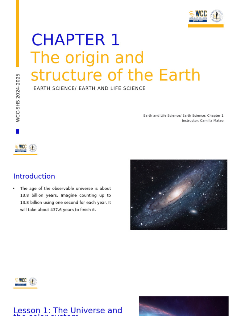 Chapter 1 Earth and Life and Earth Scie 2 | PDF