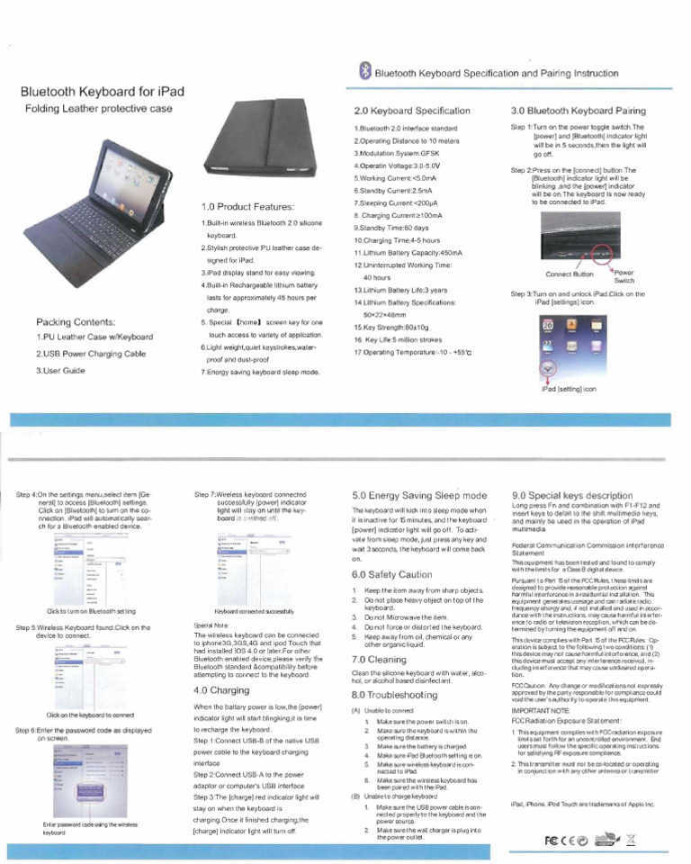 Bluetooth Keyboard Pairing Guide | PDF | Bluetooth | Computer Keyboard