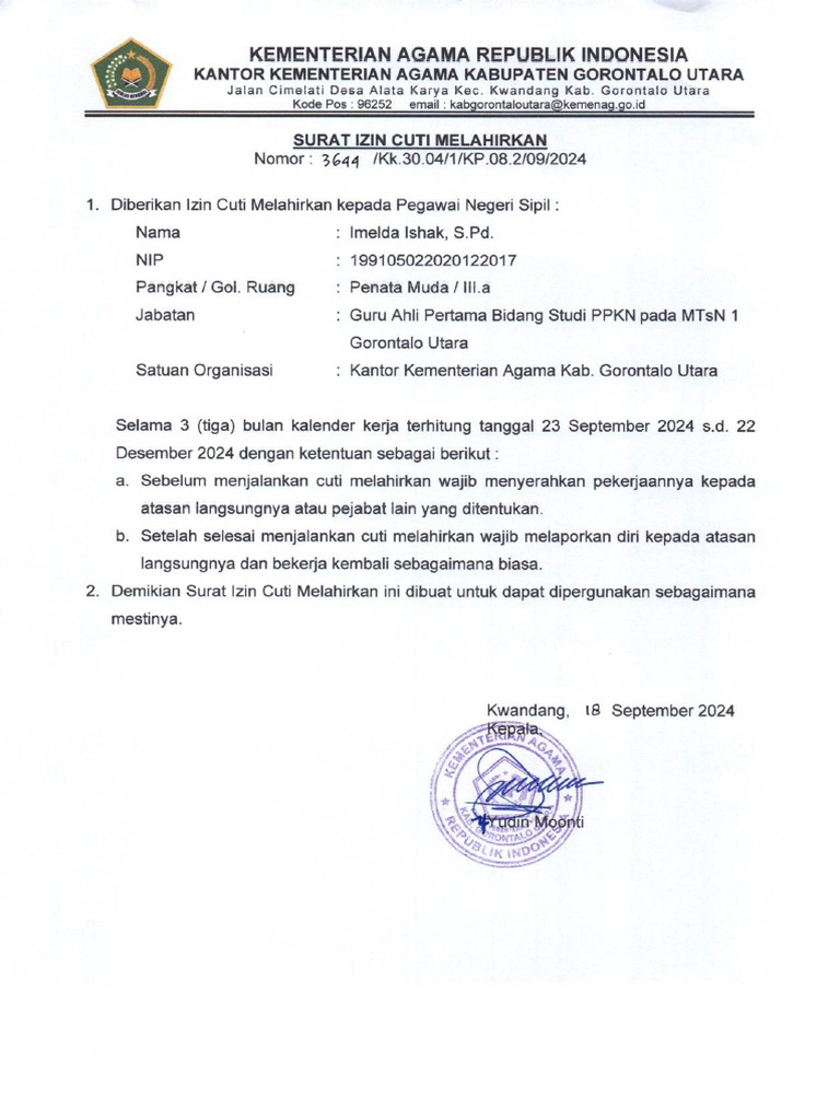 Cuti Imelda Ishak | PDF