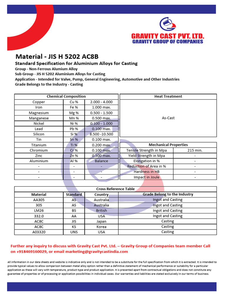 Jis H 5202 Ac8b | PDF