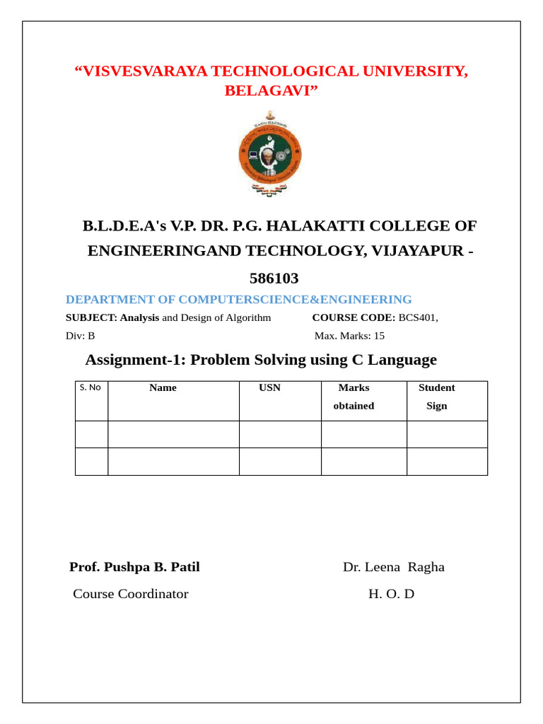 Assignment Report Format Pdf