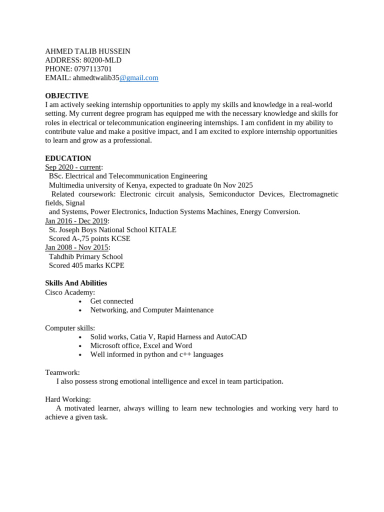 CV - Ahmed Talib 2 | PDF