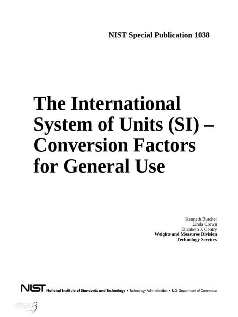 Standards Conversion Factors | PDF | International System Of Units | Gallon