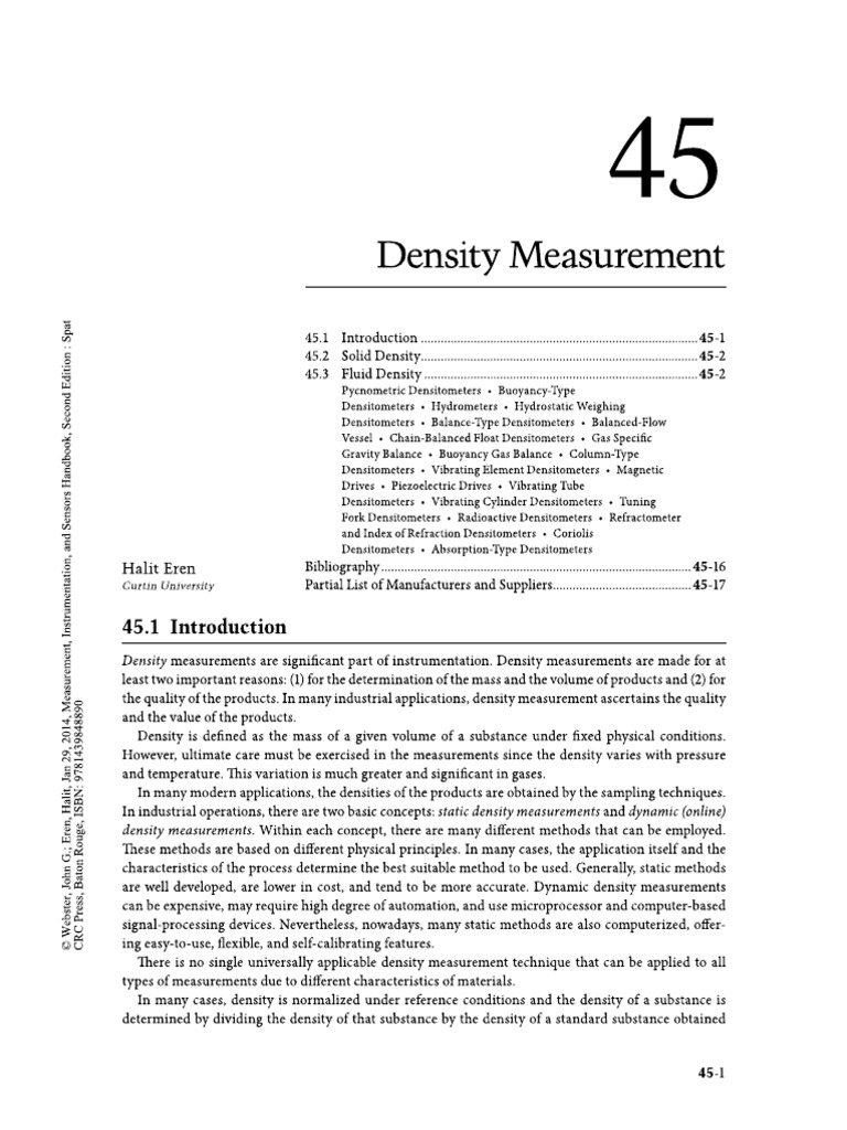 2014 Density Measurement | PDF