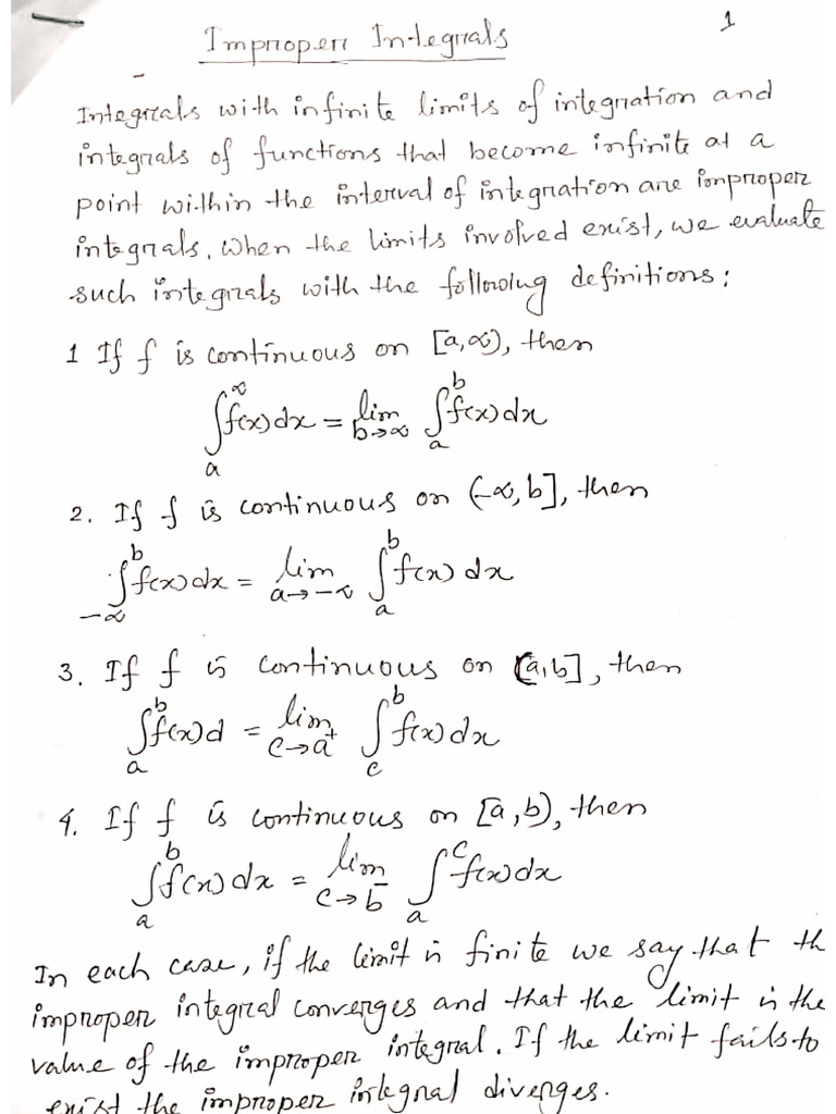 Improper Integral Pdf