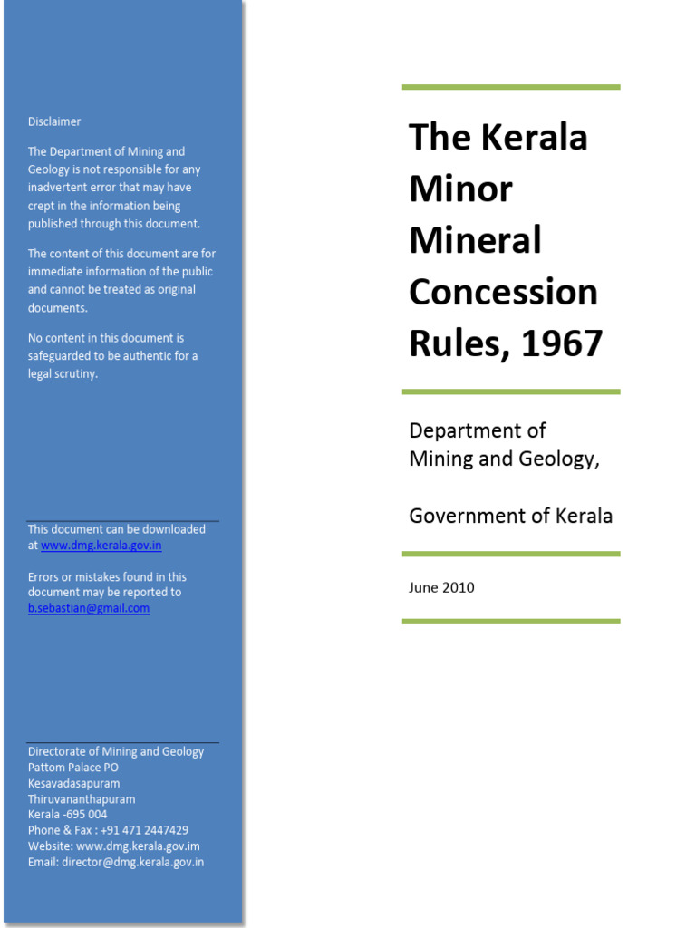 2.Kerala Minor Mineral Concession Rules 1967 | PDF