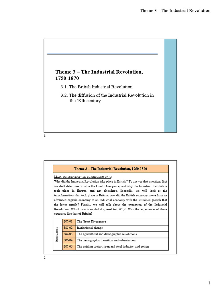 ECONOMIC HISTORY Theme 3 | PDF