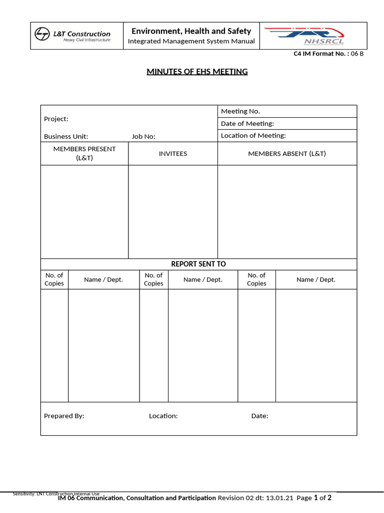 C4 IM 06 B MOM EHS Meeting | PDF