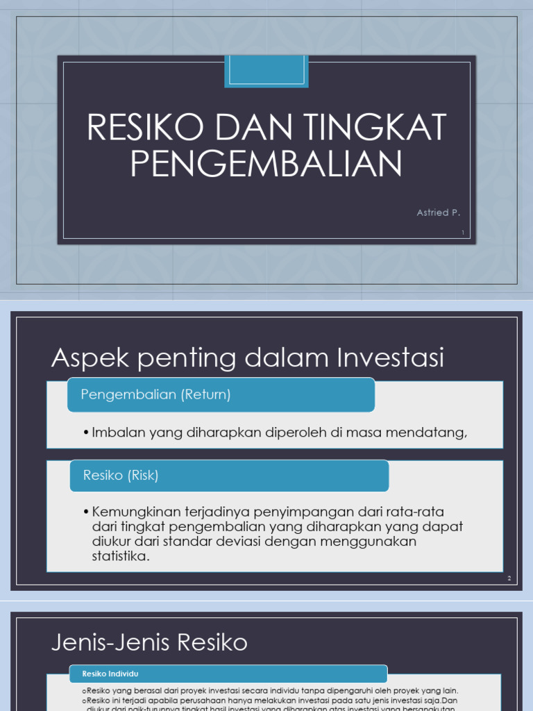 Bab 2 Resiko Dan Return Investasi (Revisi) | PDF | Hukum