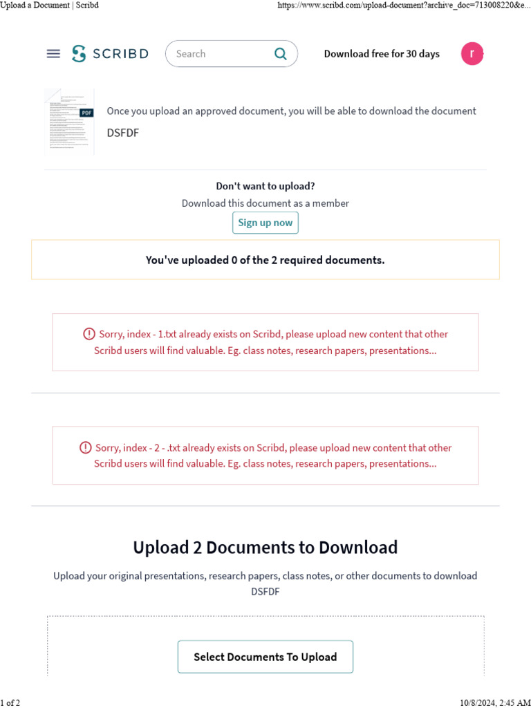 Upload A Document - Scribd | PDF | Scribd | Career & Growth
