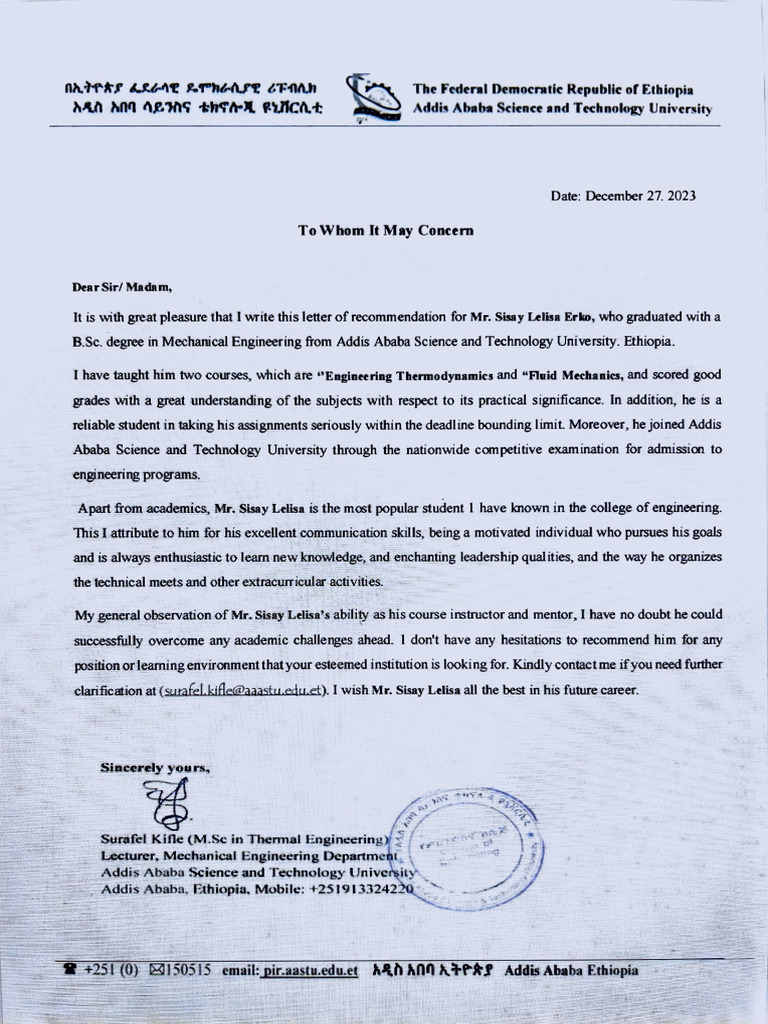 Recommendation Letter Pdf 