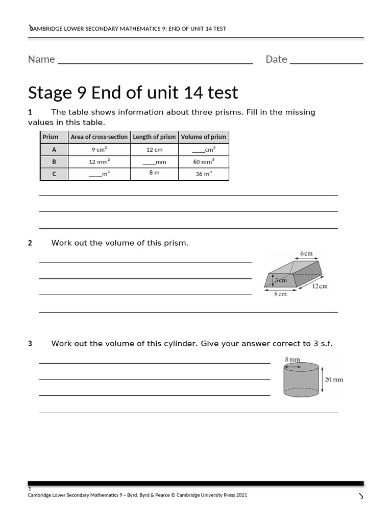 Unit 14 End-Of-Unit Test | PDF