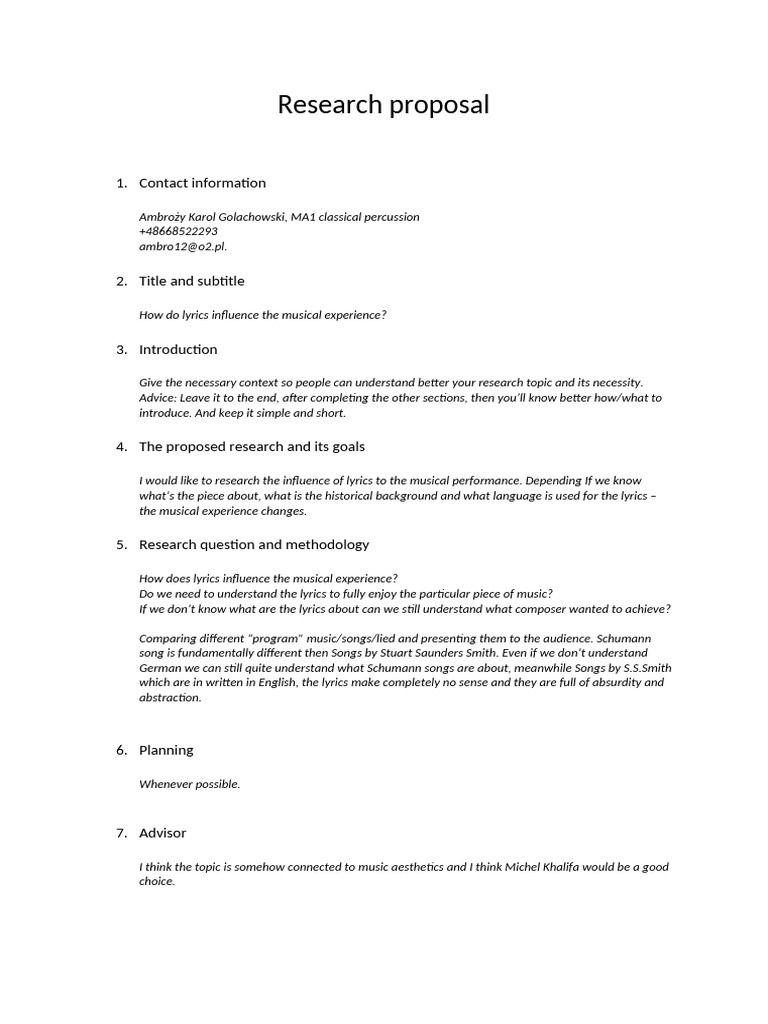 Research Proposal Template | PDF