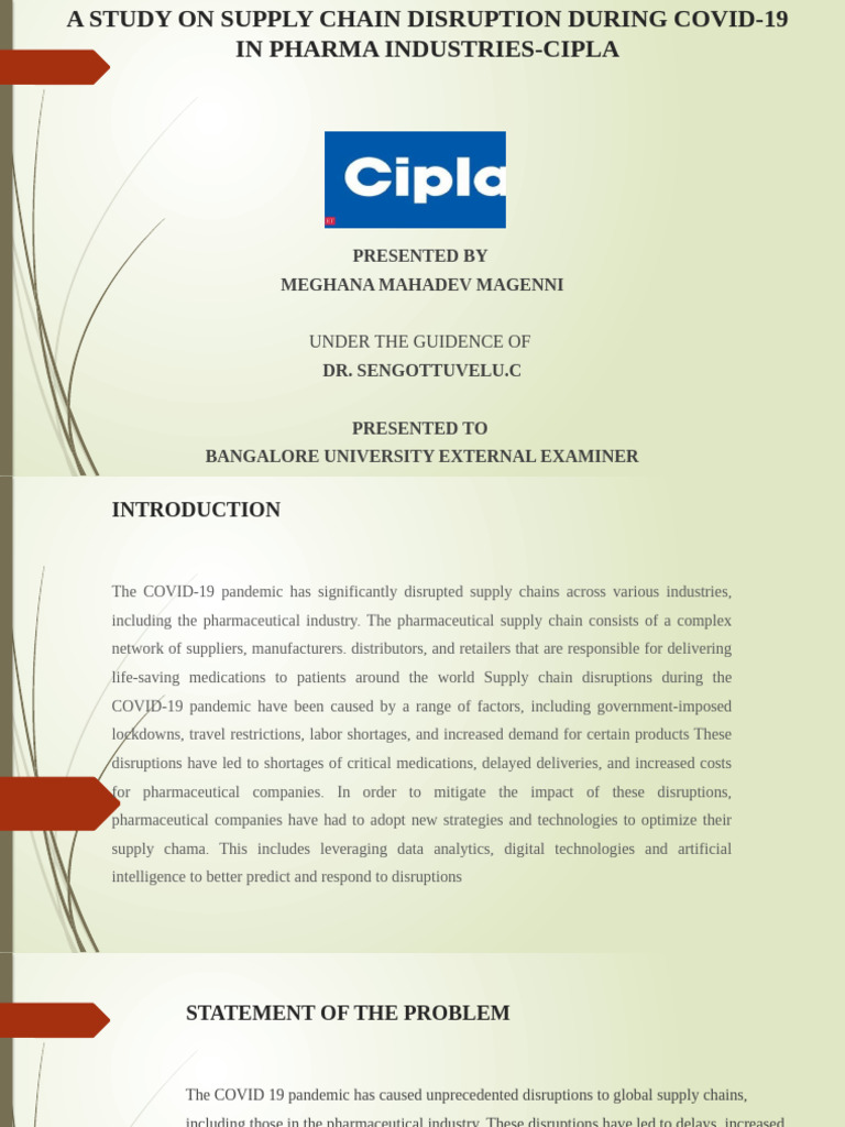 A Study On Supply Chain Disruption During Covid-19 | PDF