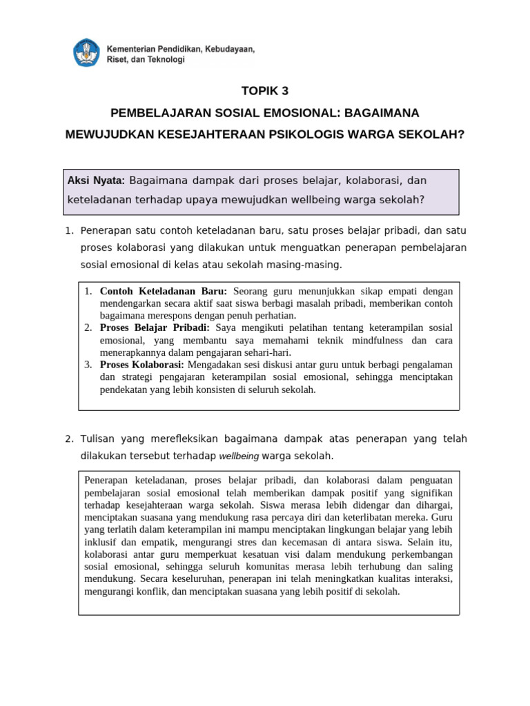 Tugas Topik 3 Well-being | PDF