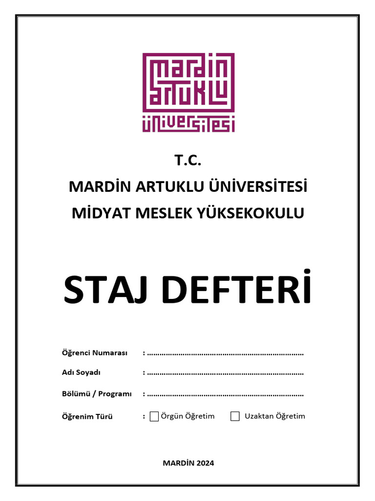 Üni Staj Defteri | PDF