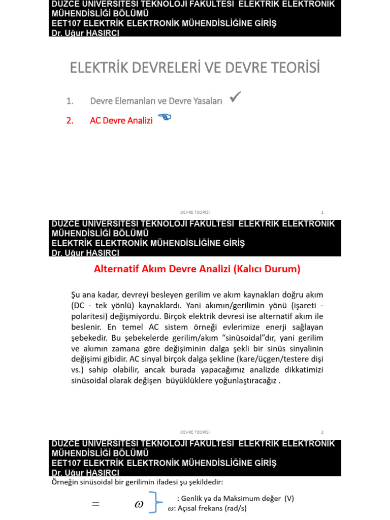 Elektrik Devreleri Ve Devre Teorisi | PDF