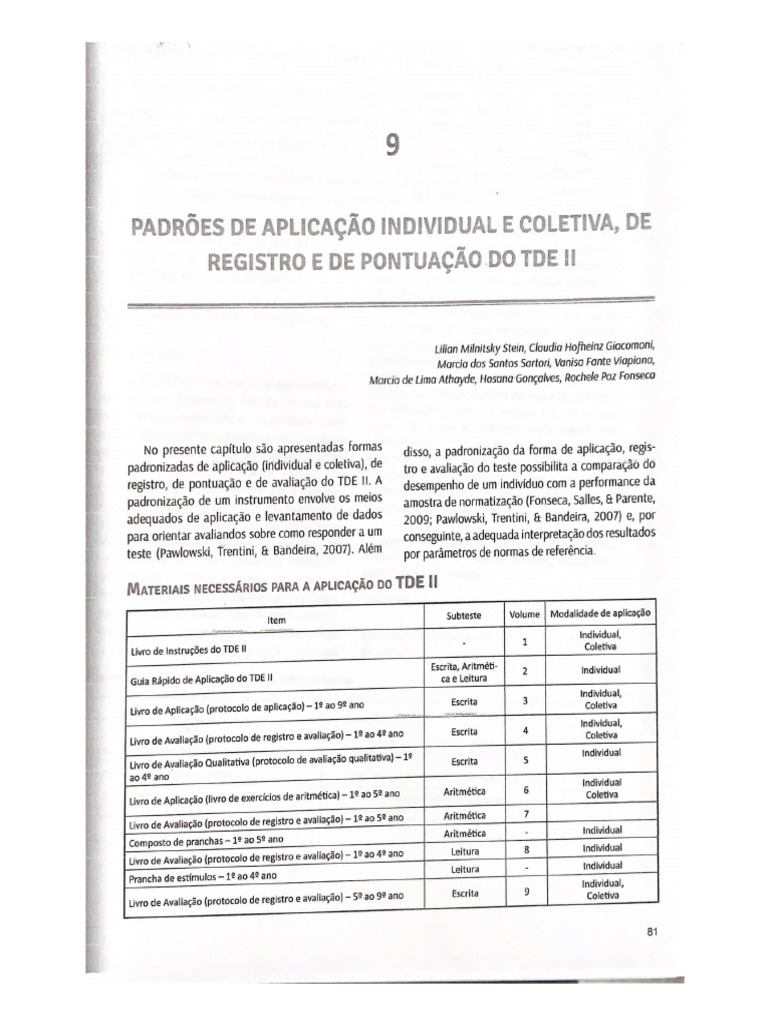 Instruções Aplicação TDE | PDF