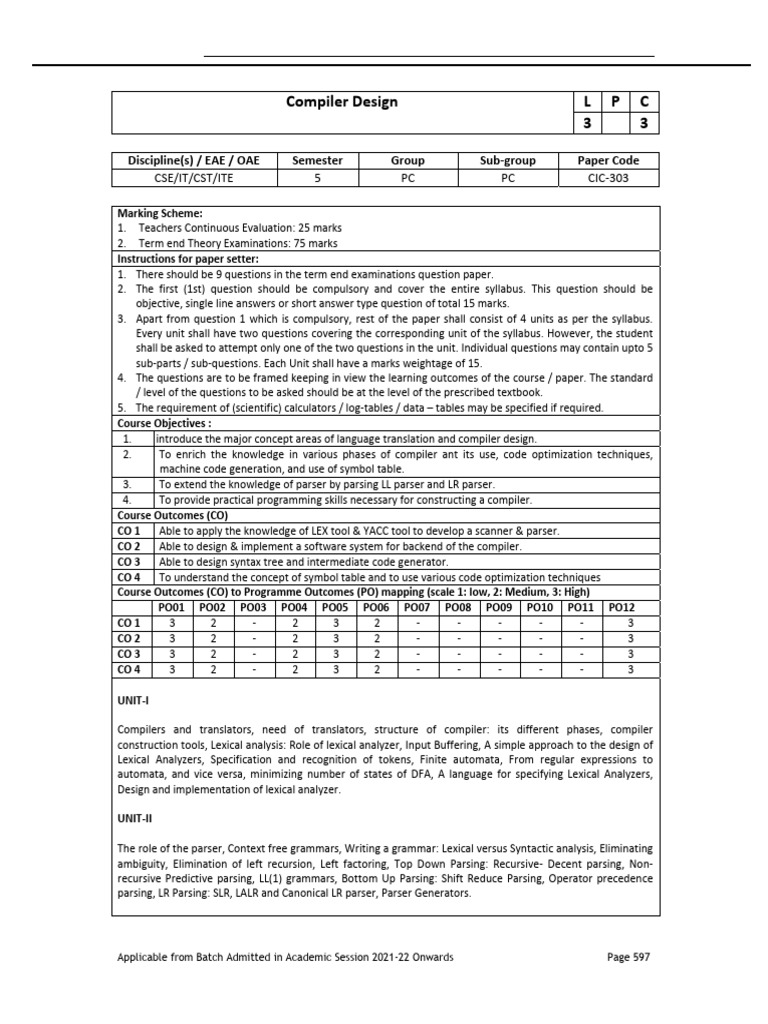 5th Sem Syllabus - 1 | PDF