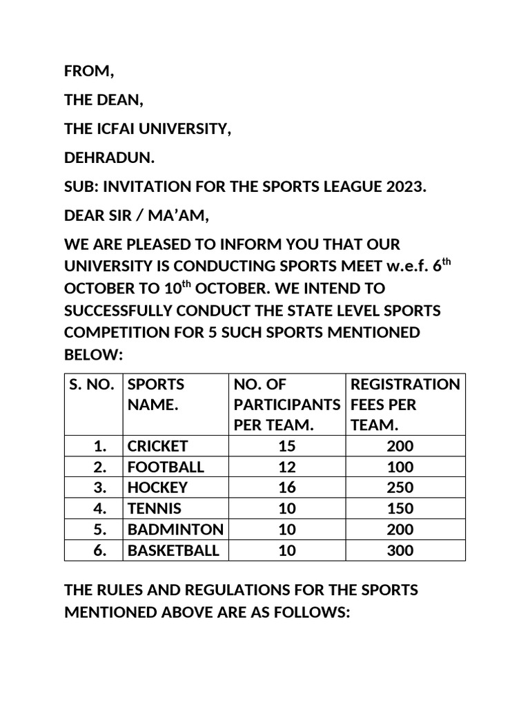 2nd SPORTS INVITATION LETTER BY SOUMYA AGRAWAL BA LLB | PDF 2nd SPORTS INVITATION LETTER BY SOUMYA AGRAWAL BA LLB | PDF