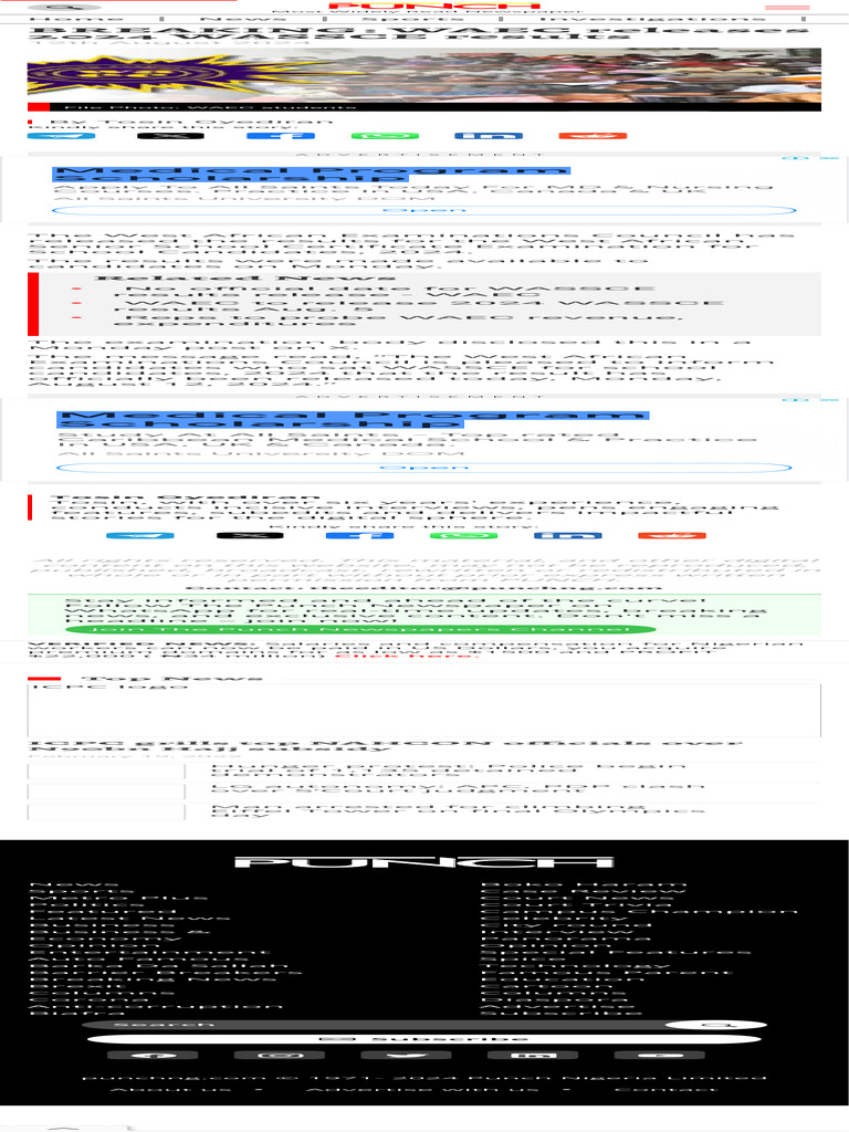BREAKING WAEC Releases 2024 WASSCE Results | PDF