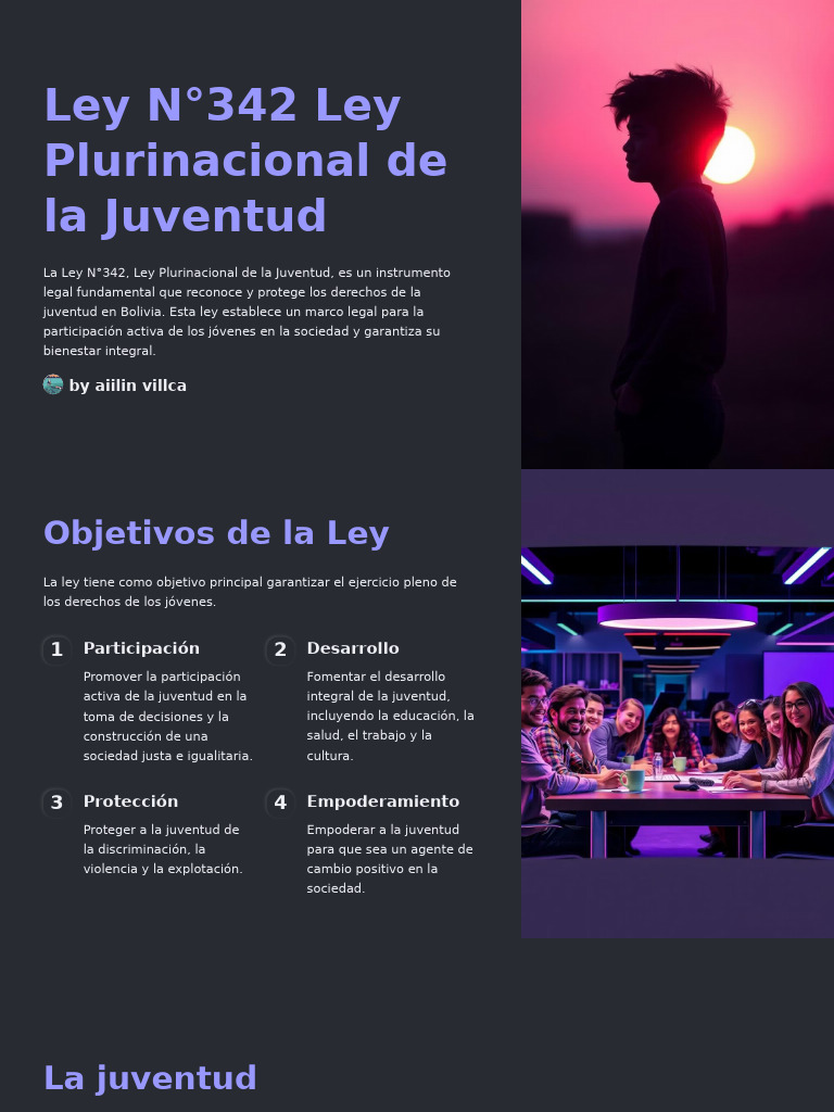 Ley N342 Ley Plurinacional de La Juventud | PDF