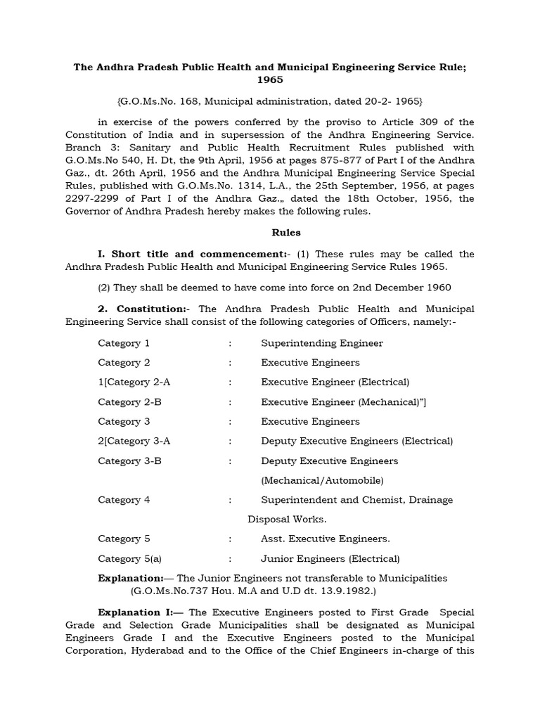 168 Public health-and-municipal-engineering-service-rule | PDF