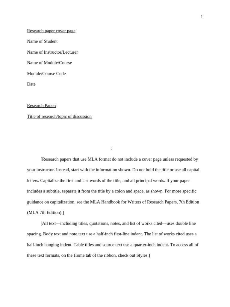 MLA Research Paper Formatting Guide | PDF | Note (Typography) | Text