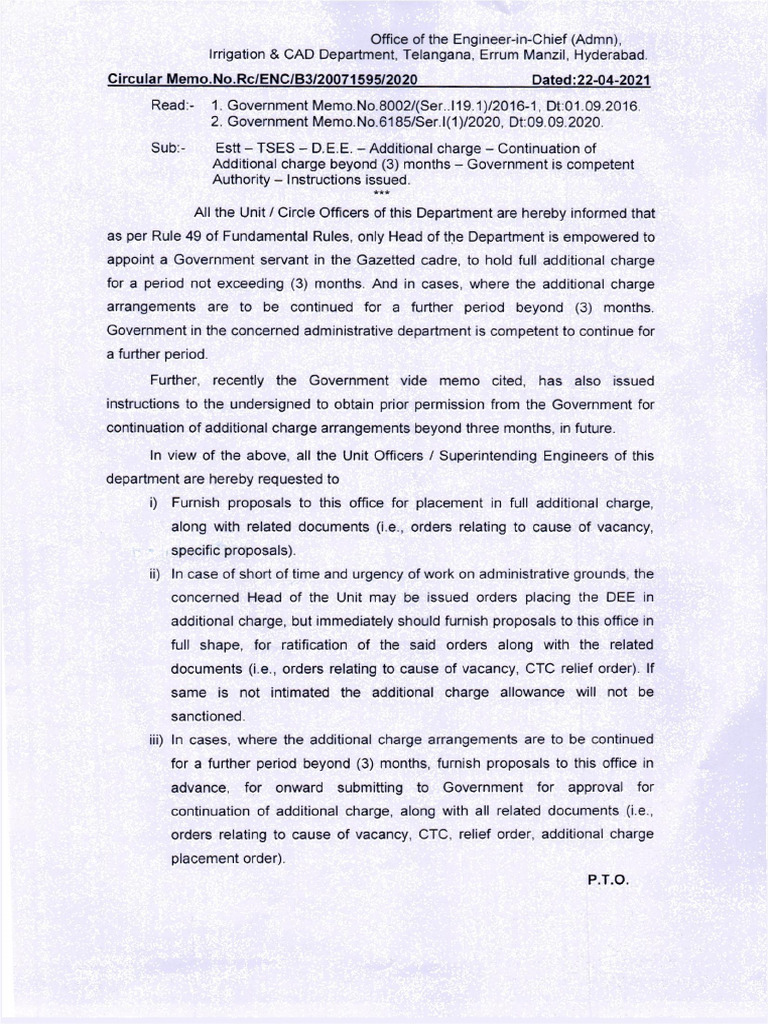 Additional Charge Allowances Proforma | PDF
