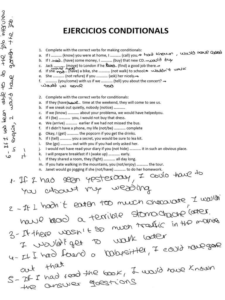 Ejercicios Conditionals | PDF
