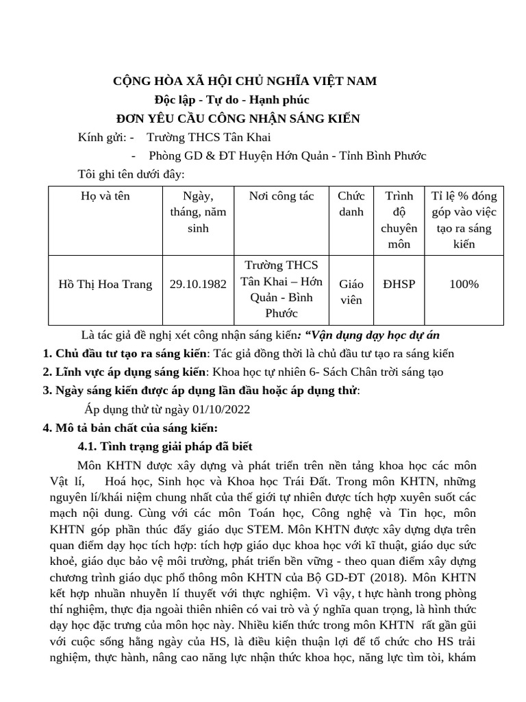 SKKN 2023-2024 | PDF