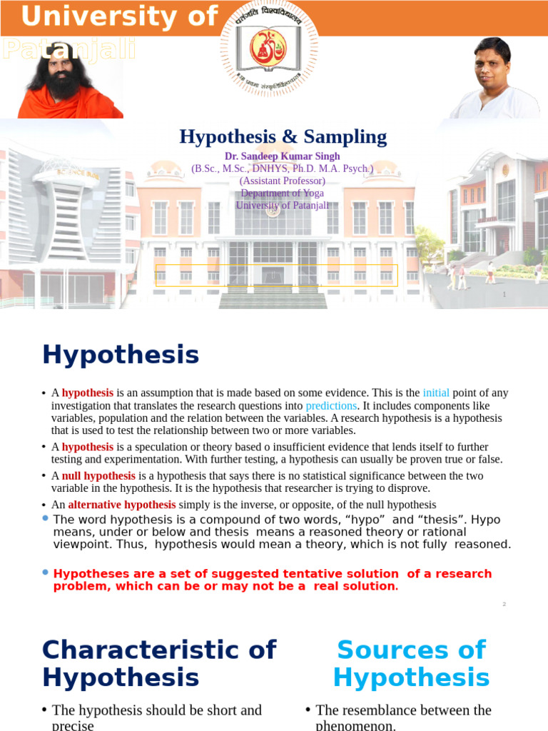 Unit 1B Hypothesis & Sampling | PDF | Sampling (Statistics) | Career & Growth