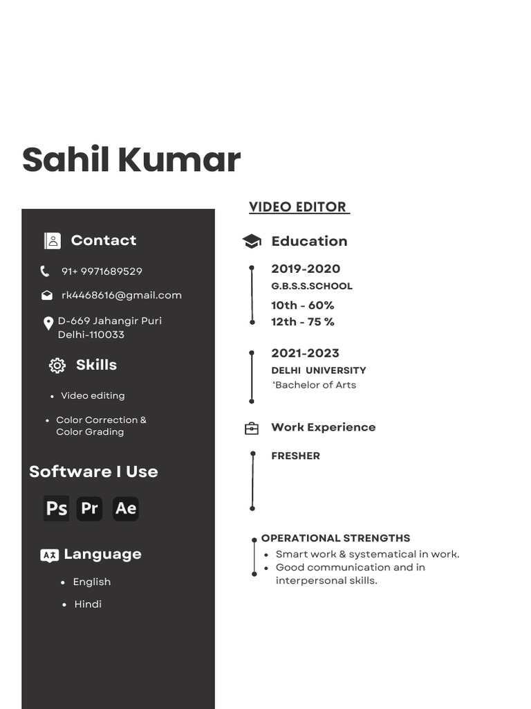 Sahil Kumar CV | PDF
