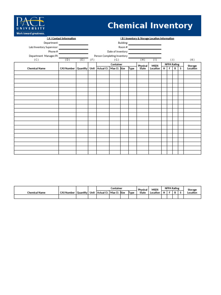 Chemical Inventory Template | PDF